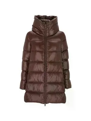 EMMA E GAIA Turtleneck Puffer Jacket - Brown