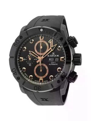 EDOX Co-1 Automatic Chronograph 45mm Watch - Black