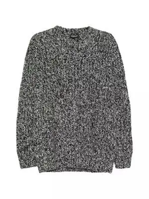 DONDUP Marl-knit Crew-neck Sweater - Black