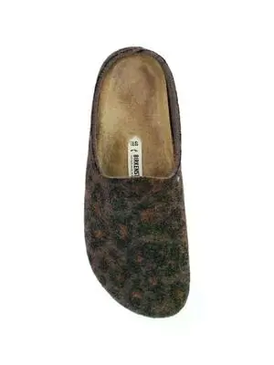BIRKENSTOCK Amsterdam Wrapped Leopard-print Slippers - Brown