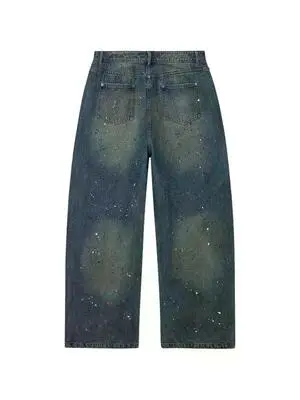 VALE FOREVER Paint-splatter Ice Cream Wide-leg Jeans