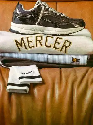 THEMERCER. The Re-run Cracked Leather Sneakers