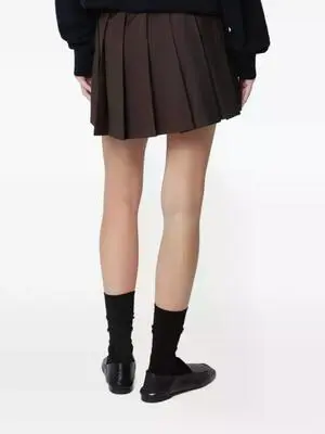 DUNST Pleated Mini Skirt - Brown