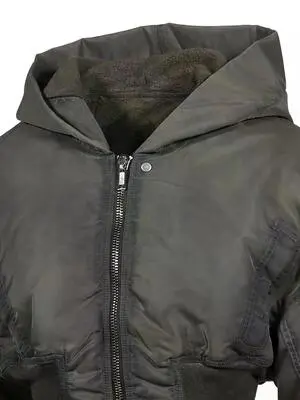 Rick Owens Hooded Cropped Flight Jacket - Grey