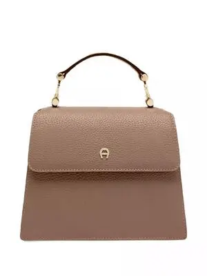 AIGNER Small Delia Grained Leather Tote Bag