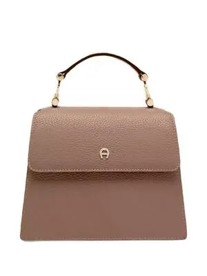 AIGNER Small Delia Grained Leather Tote Bag