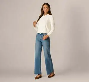 Adrianna Papell Long Sleeve Pearly Peter Pan Collar Sweater - Ivory