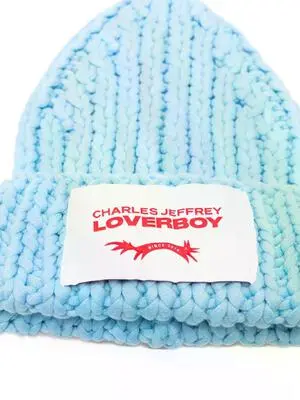 CHARLES JEFFREY Chunky-knit Logo-patch Beanie Hat