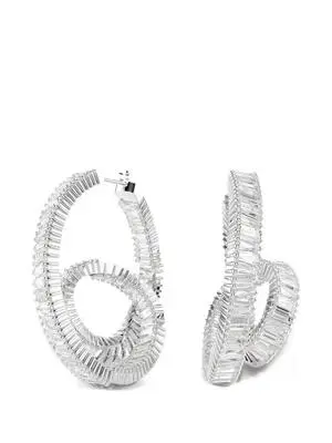 SWAROVSKI Matrix Crystal Hoop Earrings - Silver