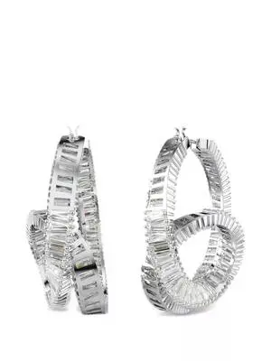 SWAROVSKI Matrix Crystal Hoop Earrings - Silver