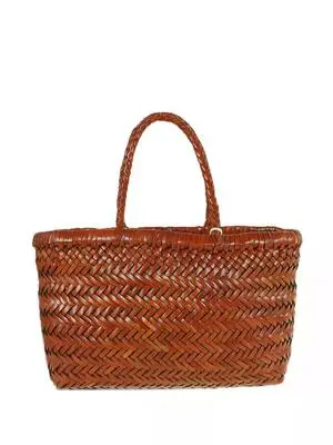 Dragon Handwoven Leather Tote Bag - Brown
