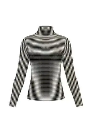 Marella Striped Roll-neck T-shirt - Neutrals