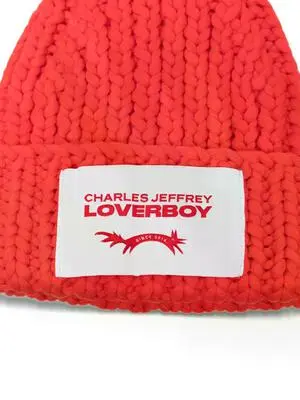 CHARLES JEFFREY Chunky-knit Logo-patch Beanie Hat