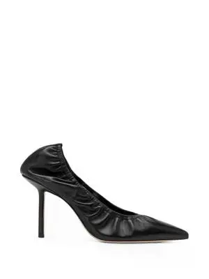 Studio Amelia Rhodes Ruched Leather Pumps - Black