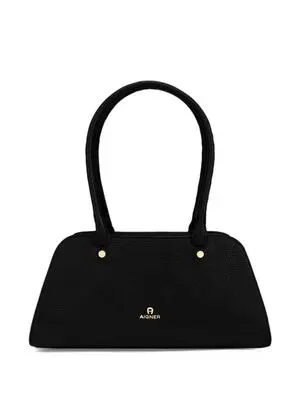 AIGNER Ivy Grainy Leather Tote Bag - Black