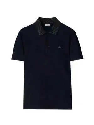 Burberry Check-collar Cotton Polo Shirt