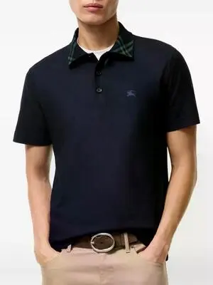 Burberry Check-collar Cotton Polo Shirt