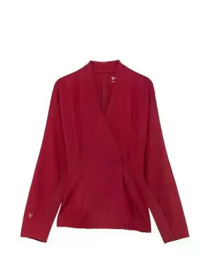 MACRON Sienna Wrap-front Peplum Jacket - Red