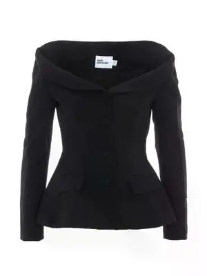 SELF-PORTRAIT Wool Crepe Jacket - Black