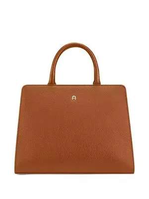 AIGNER Logo-plaque Pebbled-leather Shoulder Bag