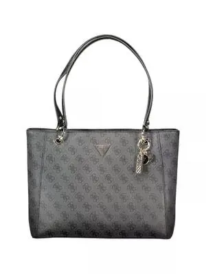 Guess Logo-print Pebbled Tote Bag - Black