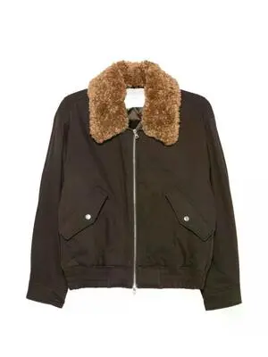 DUNST Flight Faux-fur Collar Bomber Jacket - Brown