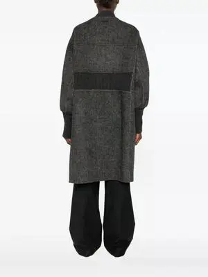 ISABELLE BLANCHE Herringbone-pattern Ribbed-trim Coat
