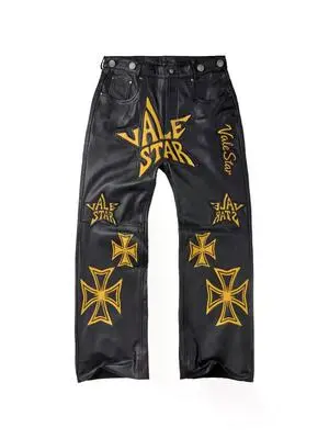 VALE FOREVER Allstar Leather Straight-leg Trousers - Black