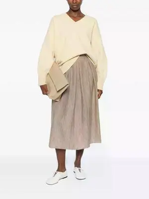 MA'RY'YA Pleated Knitted Skirt