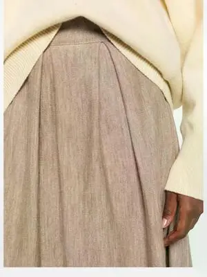 MA'RY'YA Pleated Knitted Skirt