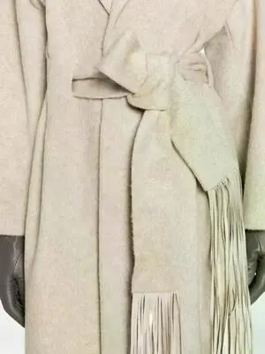 ISABELLE BLANCHE Fringe-detail Belted Coat