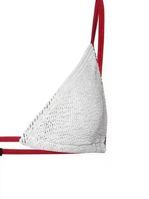 Bond Eye Idris Crinkle-effect Triangle Bikini Top - White