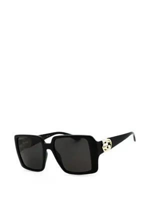 Gucci Square-frame Interlocking G Sunglasses - Black