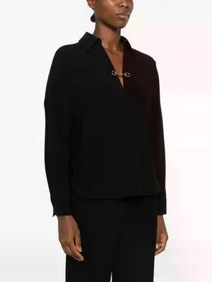 NENETTE Foxi Horsebit V-neck Blouse - Black