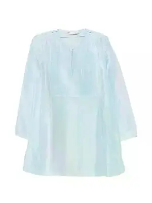 Tory Burch Pleated-bib Mini Dress - Blue