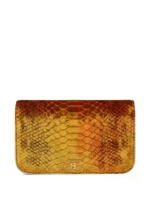 Elisabetta Franchi Velvet Shoulder Bag With Crocodile-print - Orange