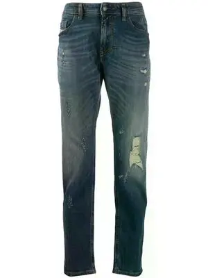 DIESEL® Distressed Straight Leg Jeans - Blue