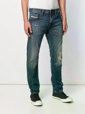 DIESEL® Distressed Straight Leg Jeans