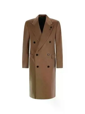 LARDINI Double-breasted Coat - Brown