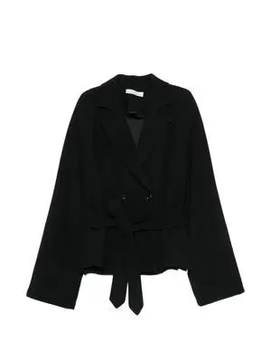 Liviana Conti Belted Double-breasted Blazer - Black