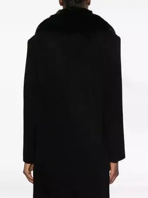 ISABELLE BLANCHE Faux-fur Collar Double-breasted Coat