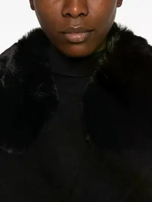 ISABELLE BLANCHE Faux-fur Collar Double-breasted Coat
