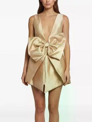 Oddmuse Ultimate Muse Bow-detail Mini Dress - Gold