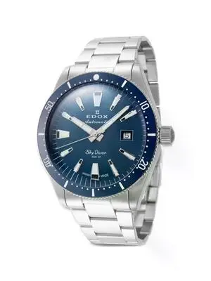 EDOX Skydiver 42mm Watch - Blue