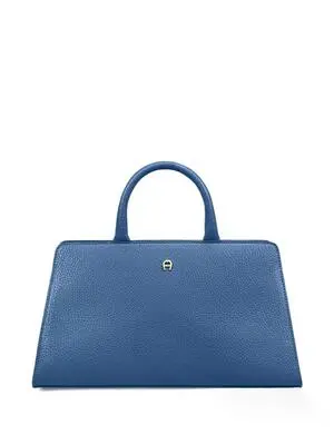 AIGNER M Cybill Logo-plaque Grained Leather Handbag - Blue