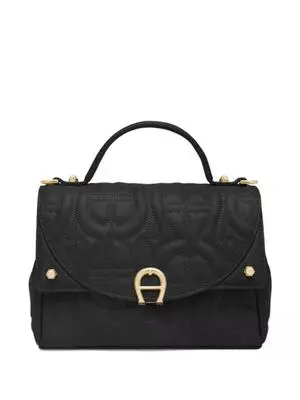 AIGNER Small Diadora Quilted Logo-plaque Tote Bag - Black