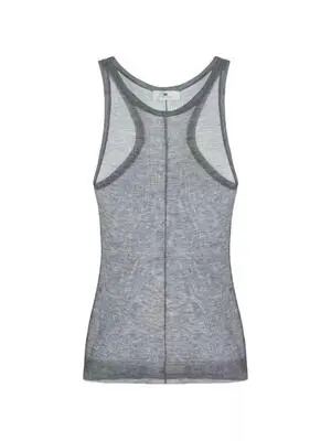 Elisabetta Franchi Wool Top With Ribbing - Grey