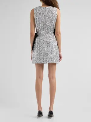 MILLY Bella Sequin Bow Mini Dress