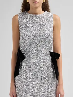 MILLY Bella Sequin Bow Mini Dress
