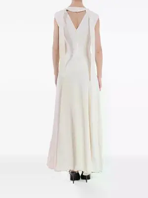 Karl Lagerfeld Ruffled-details V-neck Maxi Dress